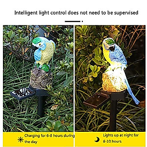 HUADA LED Solar Light Simulation Parrot Lamp Outdoor Waterproof Garden Lawn Stakes Light Fit for Home Courtyard Decoration