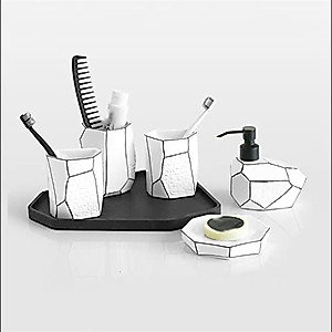 WYKDD Couple Tooth Brushing Set Wash Cup Set Ceramic Bathroom Five-Piece Bathroom Toilet