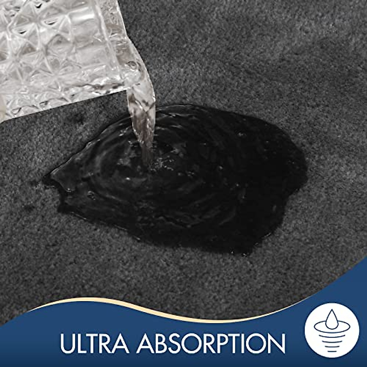 Yimobra Memory Foam Large Bathroom Rugs,Microfiber Bath Mat, Plush Shaggy Shower Mat for Bathroom,Fluffy Comfortable Water Absorbent Carpet, Non-Slip, Machine Washable,(Dark Grey, 44 X 24 Inches)