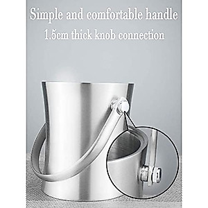 Ice Bucket for Freezer Ice Bucket Insulated Stainless Steel Double Walled Ice Bucket with Lid for Beer Wine Cooler (Size : 3L)