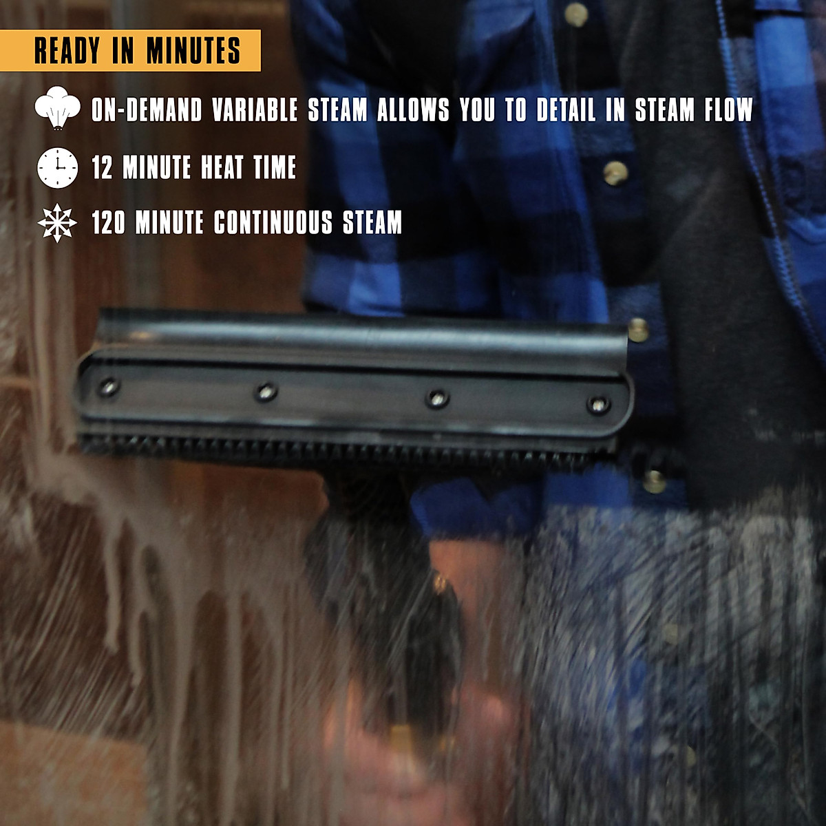 McCulloch MC1385 Deluxe Canister Steam Cleaner with 23 Accessories, Chemical-Free Pressurized Cleaning for Most Floors, Counters, Appliances, Windows, Autos, and More, 1-(Pack), Black