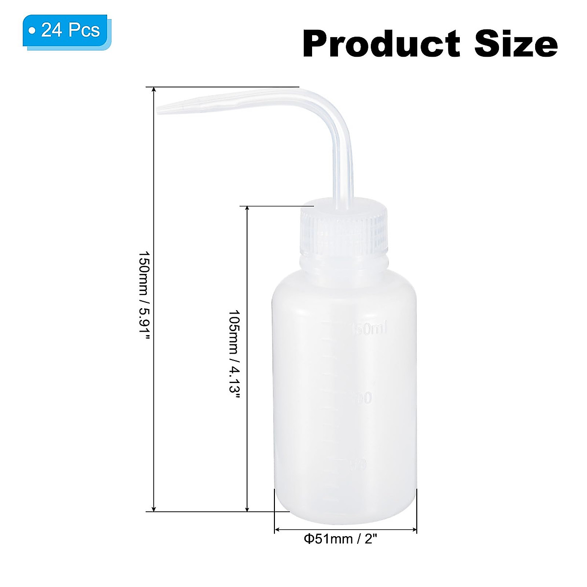 PATIKIL 150ml Wash Bottle, 24pcs Plastic Squeeze Bottle Narrow Mouth Bottle Watering Tools Foam Bottle for Green Soap Cleaning Washing Irrigation, Clear