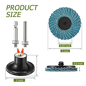 48 Piece 2 Inch 80 Grit Flap Disc with Disc Pad Holder Die Grinder Sanding Discs Surface Conditioning Discs Accessories for Angle Grinder Strip Grind Polish Finish Rust Paint Removal