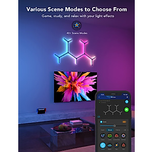 Govee Glide Y Lights, RGBIC LED Gaming Lights for Wall, Smart Wi-Fi Game Lights with Music Sync, DIY and Timer Feature, Gaming Room Lights, LED Lights for Gaming Setup, Wall Lights 7 Pack