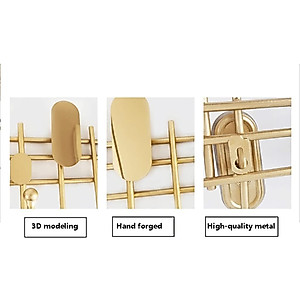 EAUSO Coat Hooks Wall Mounted Metal Coat Hook Wall Mounted Coat Rack Hanger Golden Heavy Duty Entrance Hook for Clothes Hat Key Towel and Bag Wall Hooks Door Hooks Coat Rack (Size : 7hooks) 7hooks