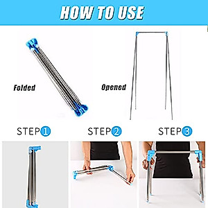 ND Portable Garment Rack for Hanging Clothes,Foldable Retractable Mini Drying Rack for Travel,Camping,Dance,Home