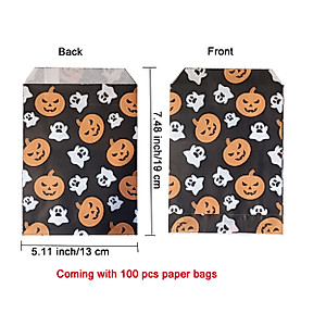 MENDERRY Paper Halloween Treat Candy bags Trick or Treat Bags Treat Bags Party Favor Cookie Bag