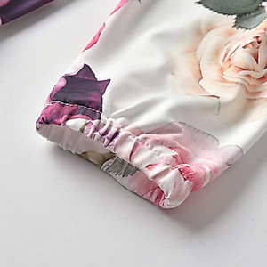 Newborn Baby Girl Clothes Ruffle Sleeve Outfit Floral Pant Set Fall Winter Clothing for Girl 3PCS Purple