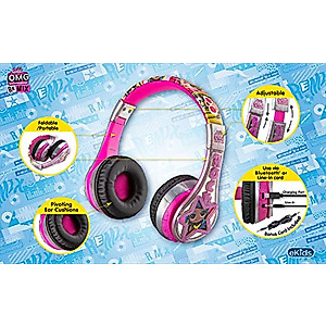 eKids LOL Surprise Kids Bluetooth Headphones, Wireless Headphones with Microphone Includes Aux Cord, Volume Reduced Kids Foldable Headphones for School, Home, or Travel