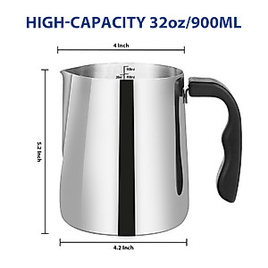 SAEUYVB 32oz Stainless Steel Wax Melting Pot with Heat-Resistant Handle and Dripless Pouring Spout for Candle Making