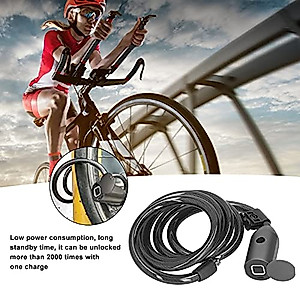 Shanrya USB Rechargeable Bicycle Lock, Antitheft Reliable Bike Cable Lock for Luggage Door