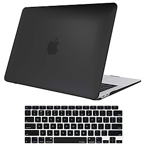 ProCase for MacBook Air 13 Inch 2020 2019 2018 A2337 M1 A2179 A1932, Hard Case Shell Cover with Keyboard Skin Cover -Black