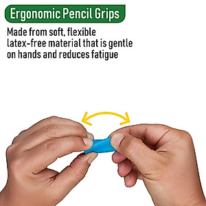 The Classics 12-Pack Triangle Pencil Grips, Assorted Bright Colors, 1.75-Inch Long (TPG-16212)