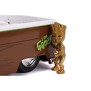 Marvel Guardians of The Galaxy 1:24 Volkswagen Bus Die-Cast Car & 2.75" Groot Figure, Toys for Kids and Adults