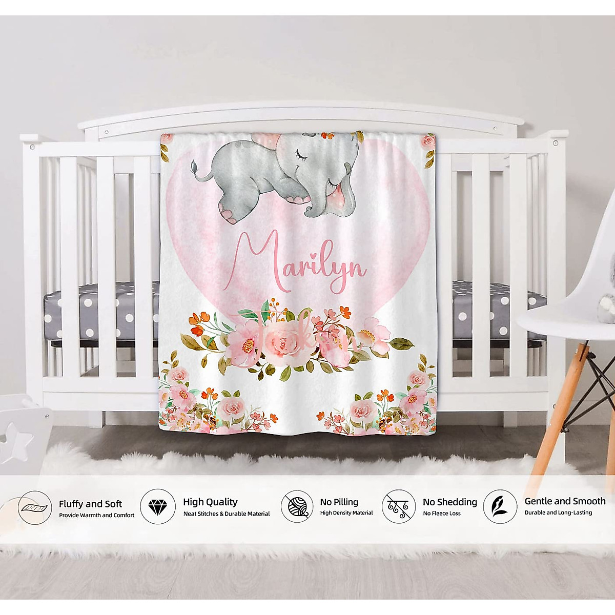 Personalized Baby Blanket for Girls Boys, Custom Baby Blanket with Name, Super Soft Personalized Gifts Blanket for Kids, Personalized Name Blanket for Birthday, Party, Valentine's Day