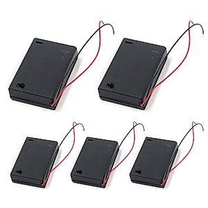MY MIRONEY 3 x1.5V AA Battery Holder with ON/Off Switch Plastic Battery Holder Case Battery Box Pack of 5