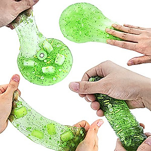Crystal Slime, Green Kiwi Fruit Clear Jelly Cube Glimmer Crunchy Slime for Kids, Idea Stress Relief Toy, Kids Party Favor, Birthday Easter Christmas New Year Gift for Girls and Boys Age 6 7 8 9 10+