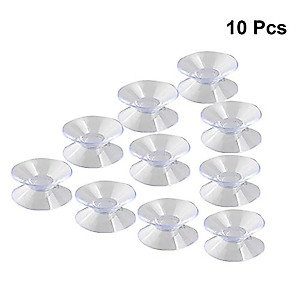 EXCEART 10Pcs Suction Cup 30mm Double Sided Suction Cups Dual Sided Sucker Pads for Glass Plastic for Bathroom Living Room Kitchen (Transparent)