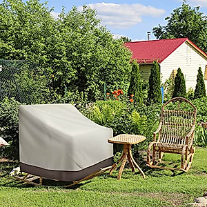 Patio Furniture Covers Waterproof for Chairs, 100% Outdoor Waterproof Durable Patio Outdoor Chair Cover, Lawn Sofa Cover with Handle for Patio Furniture, Beige & Brown (32W x 34D x 36H)