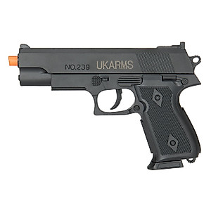 2 Pack of Polymer Spring Operated 7" Inch BB Airsoft Pistol-Intended for Film and Costume use.