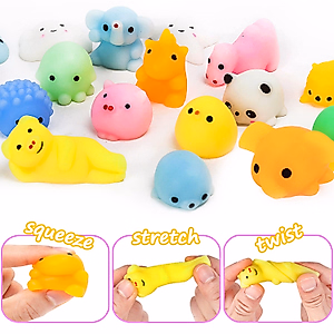 YIHONG 72 Pcs Kawaii Squishies, Mochi Squishy Toys for Kids Party Favors, Mini Stress Relief Toys for Christmas Party Favors, Classroom Prizes, Birthday Gift, Goodie Bag Stuffers