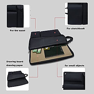 Art Portfolio Case Art Supplies Storage Tote Bag Art Portfolio Backpack Art Carrying Bag A2 4K Drawing Board Bag Portable for Art Student Sketchbook Folding Easel Shoulder Bag Hose Support, Foldable