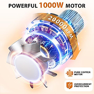 KOIOS Immersion Blender, 1000W Anti-scratch 5-in-1 Hand Blender, 12 Speed Stick Blender Stainless Steel Blade with Turbo Mode, 20oz Beaker, 17oz Chopping Bowl, Whisk and Milk Frother, Non-BPA