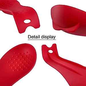MSY BIGSUNNY Silicone Spoon Rests, Cooking Utensils Holder for Kitchen (2, Red-Red)
