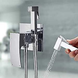 MINJING Bidets Brass Toilet Sprayer Faucet Chrome Plating Faucet Bidet Bathroom Bidet Shower Toilet Water Spray Anal Shower