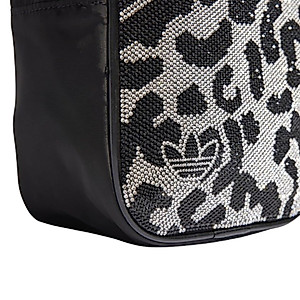 adidas Originals Women's Premium Mini Backpack (One Size, Black/Silver Metallic)