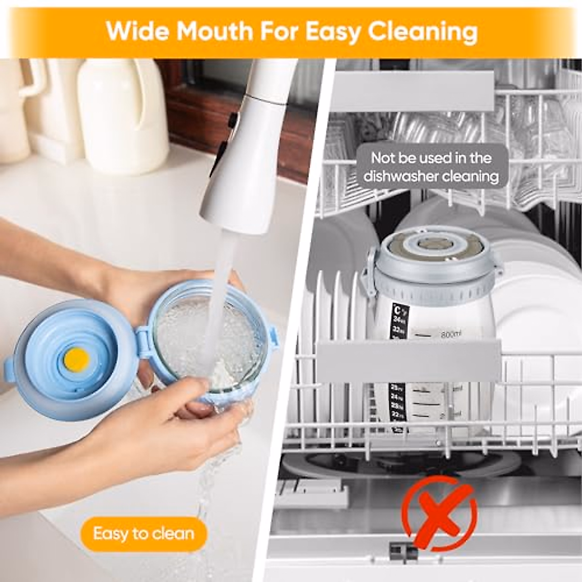 Sourdough Starter Kit, JAOBHAHY 35 OZ Sourdough Starter Jar with Lids, Reusable Sourdough Jar with Thermometer, Silicone Scraper, Cloth Cover and Bread Lame(1-Pack)