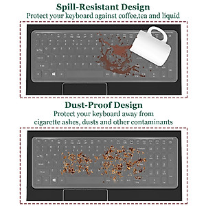 Universal Keyboard Cover for 15.6"-17.3" Laptop Notebook with Numeric Keypad Keyboard (Width 14.4" x Height 5.3"), Ultra Thin Silicone Waterproof Keyboard Protector Skin -Clear