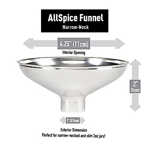 AllSpice Spice Funnel Metal Stainless Steel 18/8 (1" Bottom)