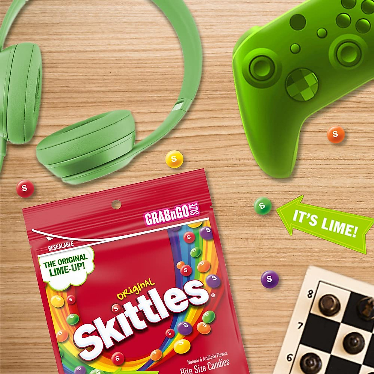 SKITTLES Original Summer Chewy Candy, Grab N Go, 9 Oz Resealable Candy Bag