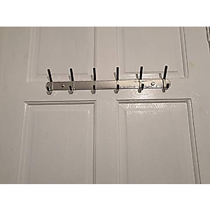 MASS DYNAMIC Wall Mounted Coat Hooks – Stainless Steel Clothes Hooks for Wall, 6 Dual Hooks Hanger for Hat, Kitchen Utensils, Bathroom and Other Tools