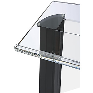 Displays2go Acrylic Podium, Aluminum Sides, Acrylic Front Panel, Black (LECTALACB)