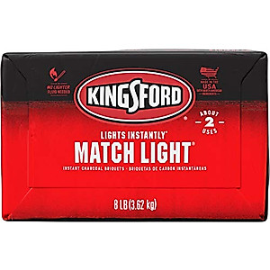 Kingsford 32111 Match Light Charcoal Briquettes, 8 lb, Black