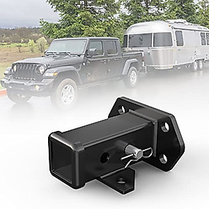 RBHAUTO 2” Bolt-on Trailer Hitch Receiver Tube, 2 inch Hitch Wall Mount, 2-inch Opening Hitch Receiver Plate Tube for Truck, Lawn Tractor, Implements, Wall or Barn(with Pin and Clip)