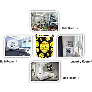 Personalized Custom Elephant Laundry Baskets with Name Collapsible Clothes Storage Basket with Handle for Bathroom Bedroom Kitchen