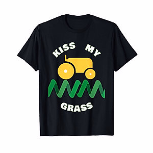 Kiss My Grass Riding Lawn Mower Tall Grass T-shirt
