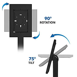 Mount-It! Anti-Theft Kiosk Stand for iPad, iPad Pro, iPad Air, Samsung Tab A | Secure iPad 10.2 Retail Kiosk | Locking Counter-Top Tablet Stand for 10.2 and 10.5" Tablets, Black