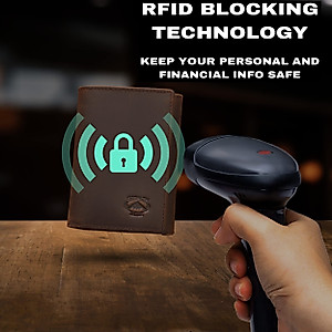 Stealth Mode Trifold Leather Wallet for Men with RFID Blocking (Brown)