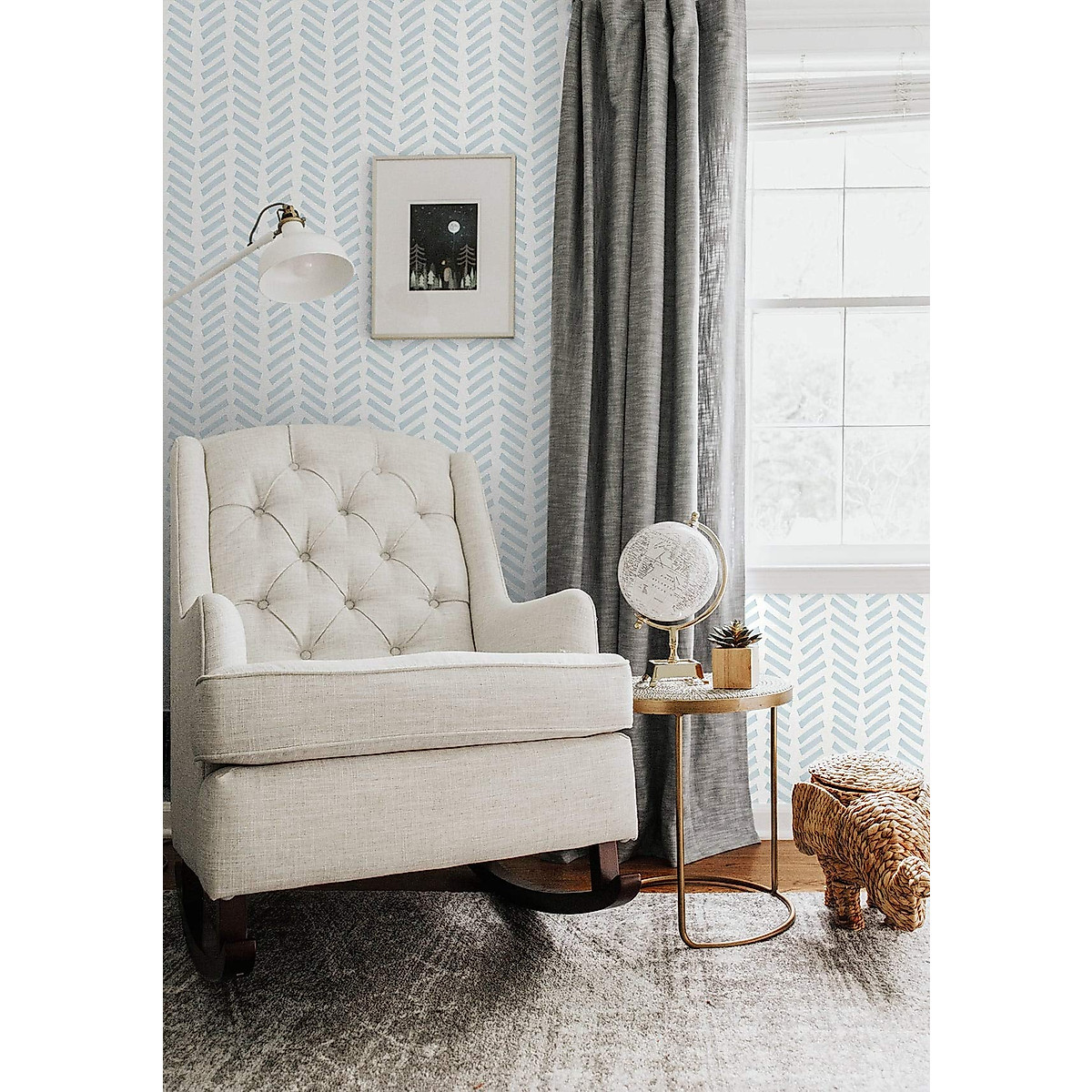 NextWall Mod Chevron Peel and Stick Wallpaper (Sky Blue)