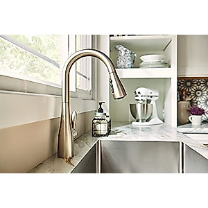 Moen Arbor Spot Resist Stainless One-Handle Pulldown Kitchen Faucet with Sprayer and a Reflex Docking System, Kitchen Sink Faucet Featuring Power Boost for a Faster Clean, 7594SRS
