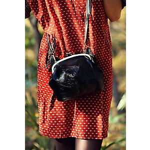 JHVYF Women Vegan Casual Crossbody Bag Purse Small Cute Cat Ear Sling Shoulder Bags Wallet Black