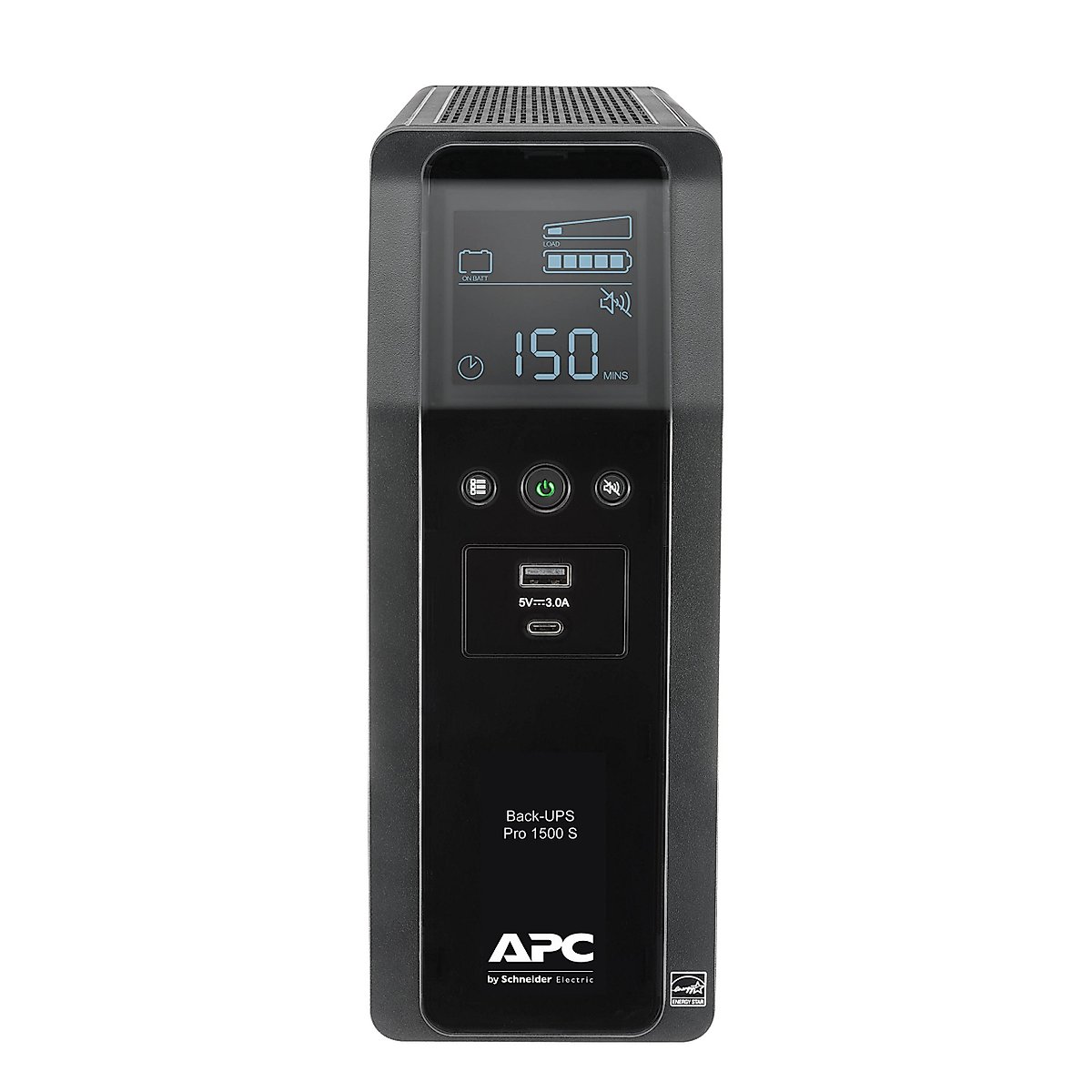 APC UPS BR1500MS, 1500VA Sine Wave UPS Battery Backup & Surge Protector, Backup Battery with AVR and LCD Display, 2 USB Charging Ports, Uninterruptible Power Supply, APC Back-UPS Pro Series (Renewed)