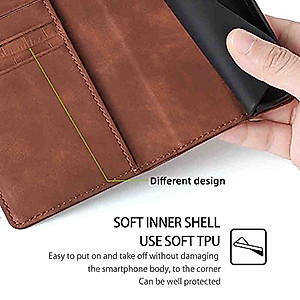 CyrGuard Phone Cover Wallet Folio Case for Oppo Reno 2, Premium PU Leather Slim Fit Cover for Reno 2, Unique Design, Brown