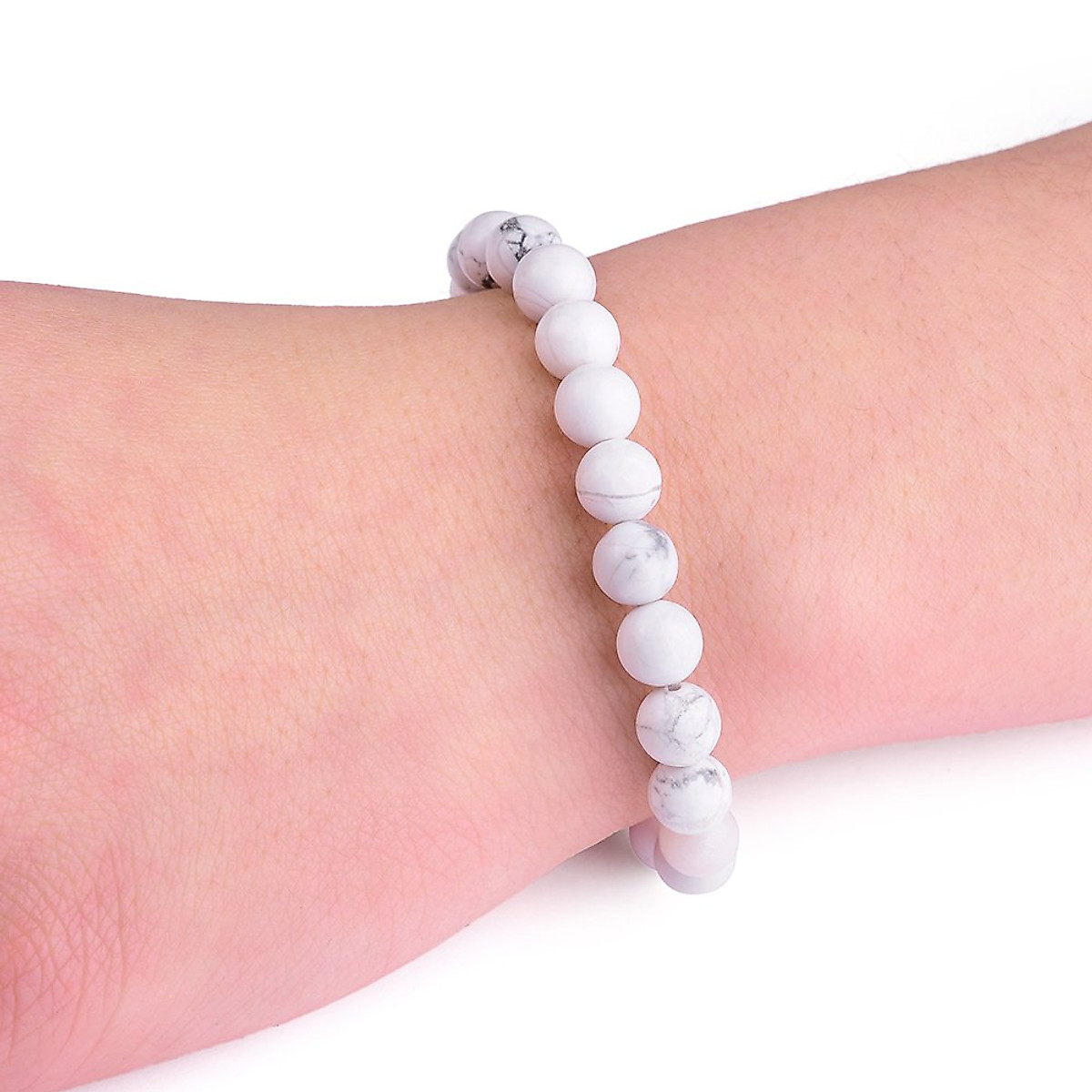 2 Pcs Couple Distance Relationship Bracelets Black Matte Agate & White Howlite Energy Beads Stone Ying Yang Balance Bracelet Banglet for Lovers Touch Bracelets Long Distance Relationship¡­