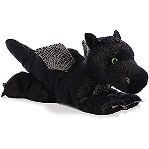 Aurora® Adorable Flopsie™ Midnight Dragon™ Stuffed Animal - Playful Ease - Timeless Companions - Black 12 Inches