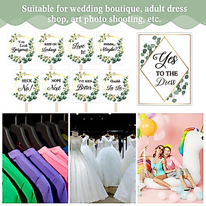 Lewtemi Set of 33 Wedding Dress Shopping Signs Paddles Say Yes to The Dress Props Bridal Dress Signs Wedding Shop Sign for Bridesmaids and Brides Bachelorette Party Games(Classic Style)